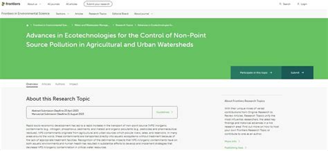 pdf call for papers research topic advances in ecotechnologies for