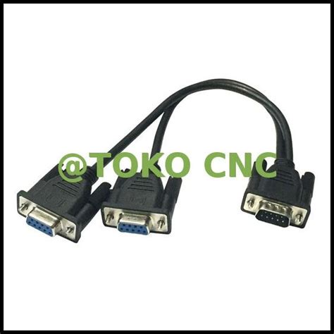 Jual Cable Db9 Male To 2 Db9 Female Serial Rs232 Splitter 9pin Kabel 9 Pin Shopee Indonesia