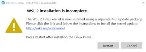 Docker Wsl Installation Is Incomplete Error