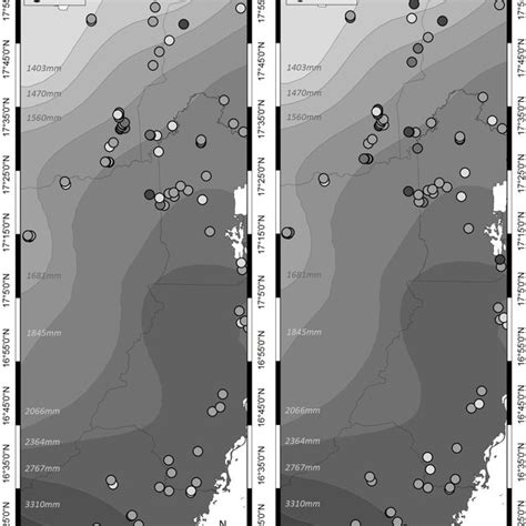 Surface And Subsurface Ph Of Sample Sites With Rainfall Isohyets