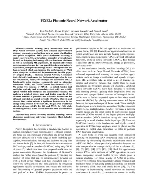 Pdf Pixel Photonic Neural Network Accelerator