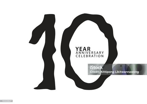10 주년 기념 축 하 블랙 컬러 로고 타입 벡터 10 숫자 디자인 10 번째 생일 초대장 로고 번호 디자인 벡터 일러스트 레이 션 그래픽 요소 서예 글꼴 타이포그래피 로고