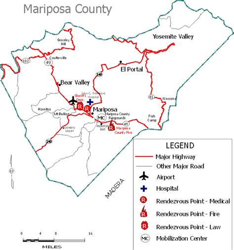 Map Of Mariposa County California