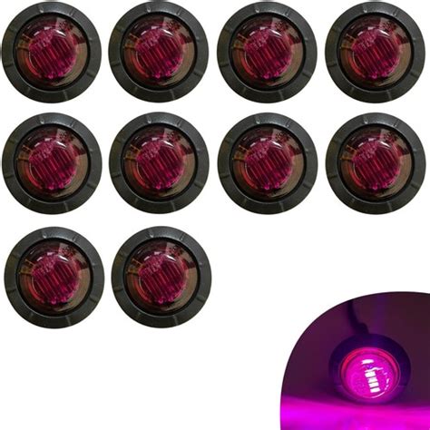 10x 12v 34 Round Led Indicators Light Bullet Clearance Side Marker