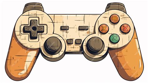 Vintage Grunge Texture Cartoon Game Controller Illustration Premium