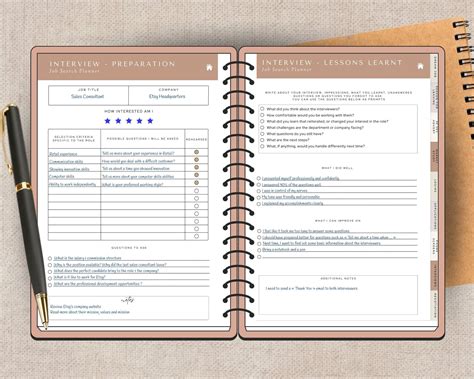 Job Search Planner And Tracker Job Application Tracker Job Search Organiser Interview