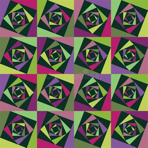 Seamless Alternating Rotating Triangle Square Op Art Pattern Stock Illustration Illustration