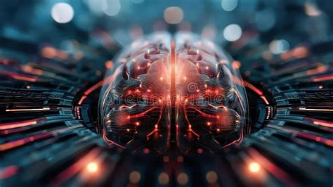 Futuristic Digital Brain Illustration With Glowing Circuits
