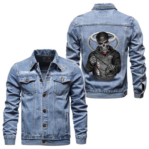 Hilux Denim Jacket Vintage Style Black Light Blue And Dark Blue Color