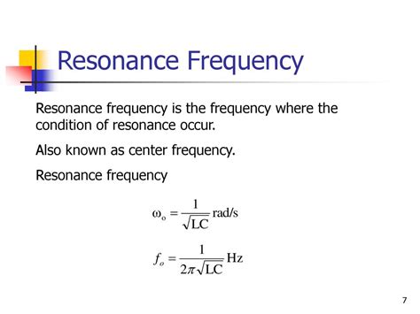 Resonance Frequency Examples