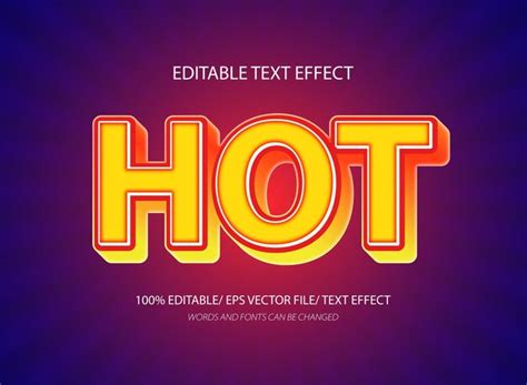 Premium Vector Hot 3d Editable Text Effect Template