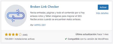 Broken Link Checker para detectar enlaces rotos en WordPress