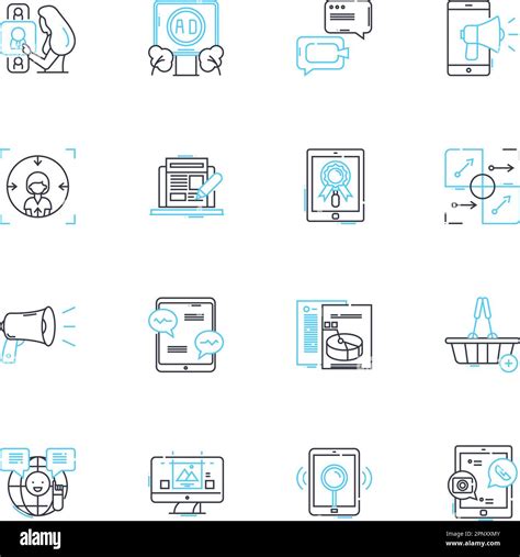 Content Strategy Linear Icons Set Planning Research Audiences