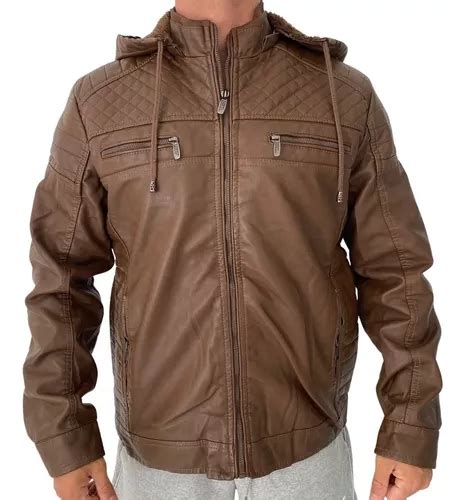 Jaqueta De Couro Masculina Com Touco Com Pelucia Por Dentro
