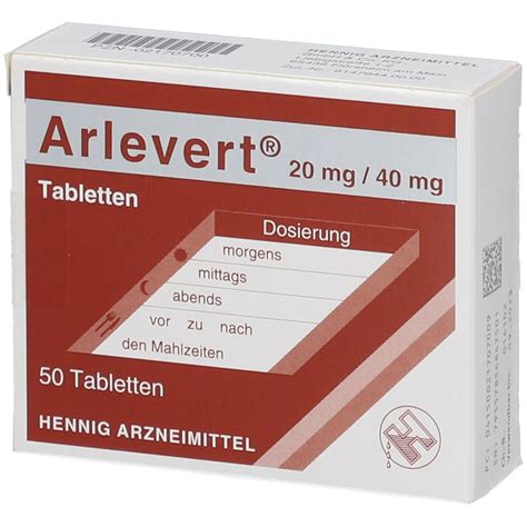Arlevert® 20 Mg40 Mg 50 St Mit Dem E Rezept Kaufen Shop Apotheke