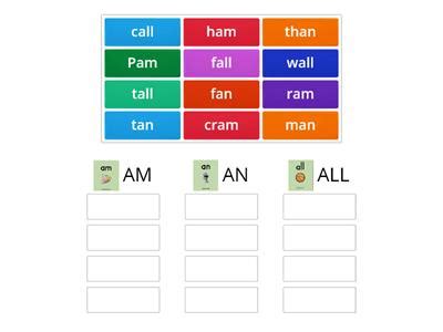 An Am Glued Sound Words Teaching Resources