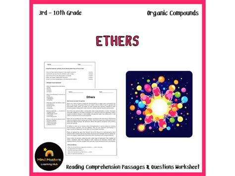 Ethers Reading Comprehension Passages And Questions Worksheets Teaching