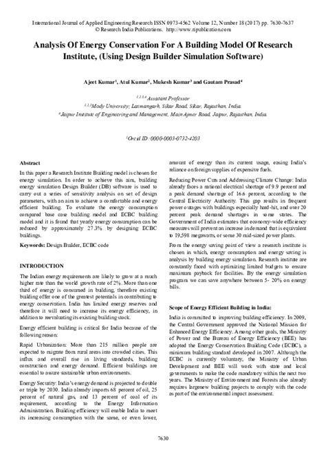 Pdf Analysis Of Energy Conservation For A Building Model Of Research Institute Using Design