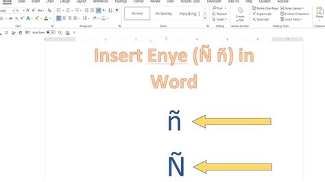 How To Insert Enye Symbol Ñ In Word Insert Ñ And ñ Symbol Fast Youtube