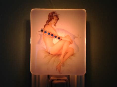 Pin Up Night Light Fused Glass Risky Adult Only Plug In Over Etsy