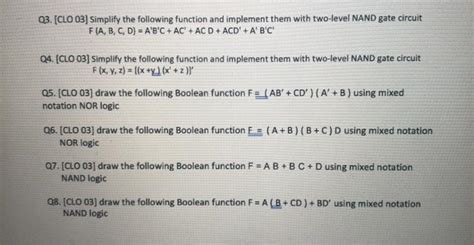 solved q3 clo 03] simplify the following function and