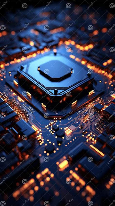 Circuit Board Hosts Processor Central To Intricate Electronic Pathways