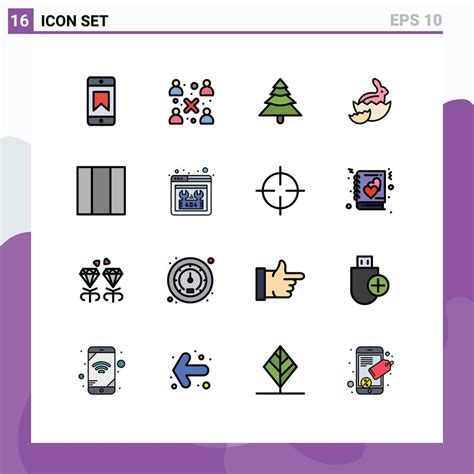 16 Thematic Vector Flat Color Filled Lines And Editable Symbols Of Missing Layout Plant Grid