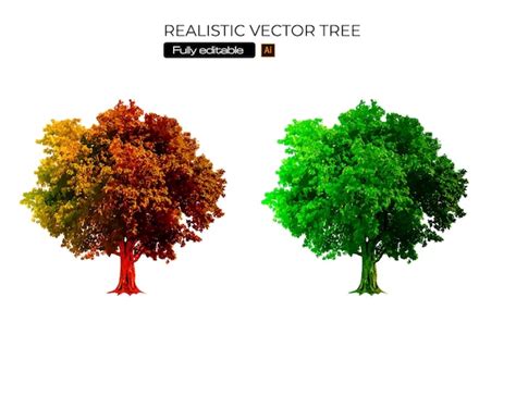 Premium Vector Free Vector Vintage Color Tree Illustration