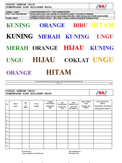 Fatigue Random Check Form Modified Pdf