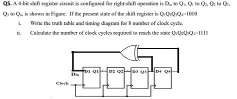 Solved Q5 A 4 Bit Shift Register Circuit Is Configured For