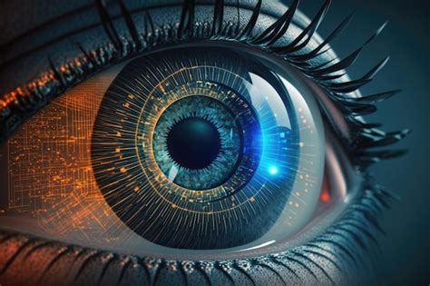 Premium Photo Biometric Eye Retina Scan Concept Close Up Of Eye And