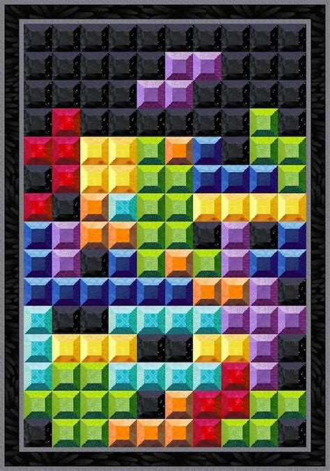 Digital PDF Quilt Patterntetris Quilt Pattern D Tetris Etsy