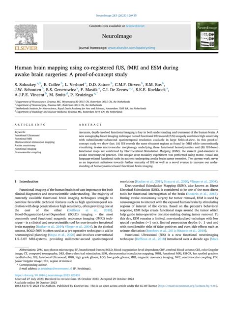 Pdf Human Brain Mapping Using Co Registered Fus Fmri And Esm During
