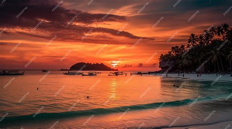 Premium Ai Image Evening Sunset Boracay Island Western Visayas