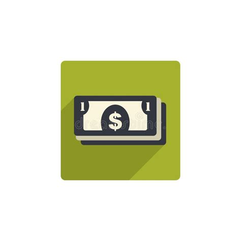 Dollar Stack Flat Style Vector Icon Money Pictogram Stock Vector