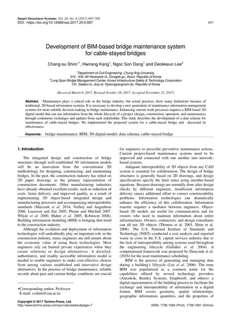 Pdf Development Of Bim Based Bridge Maintenance System For Cable
