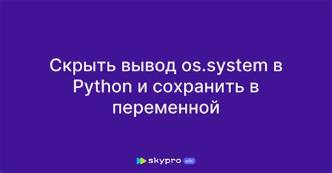 Скрыть вывод Ossystem в Python и сохранить в переменной