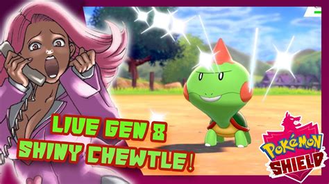 Live Shiny Chewtle Reaction In Pokemon Shield After 2729 Encounters Dtq 1 Youtube