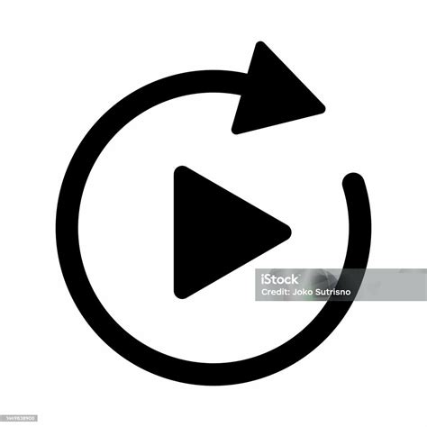 Replay Video Icon Stock Illustration Download Image Now Arrow