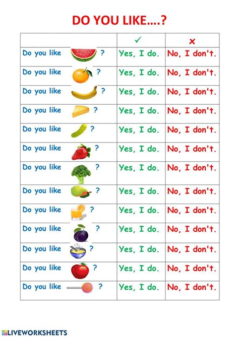 Do You Like Free Interactive Worksheets 5622225