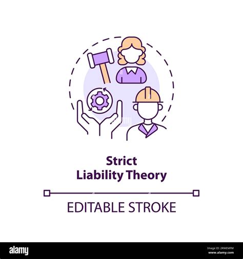 2d Customizable Strict Liability Theory Line Icon Concept Stock Vector