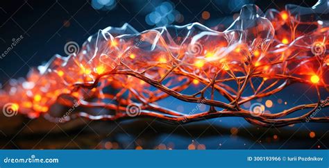 Neural Network Background In Blue And Pink Tones Stock Illustration