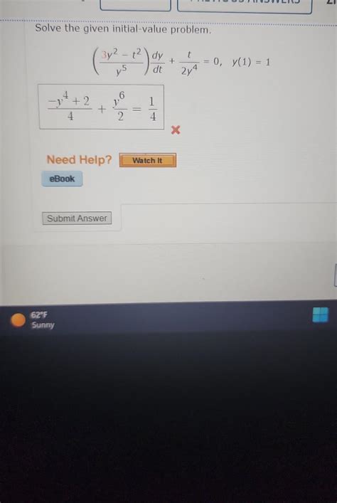 Solved Solve The Given Initial Value Problem Chegg
