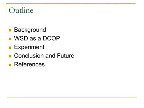 Wsd As Distributed Constraint Optimization Problem Ppt