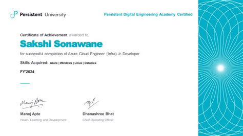 Sakshi Sonawane On Linkedin Azure Cloudengineer Certification Persistentsystems