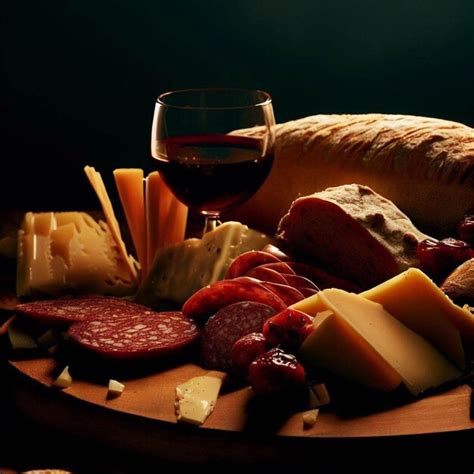 Premium Ai Image A Professional Photograph Of A Table Of Assorted Breads And Cheeses