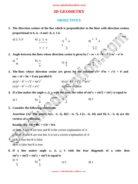 3d geometry pdf