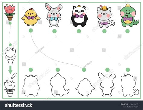 Easter Shape Matching Coloring Drawing Activity Stock Vector Royalty