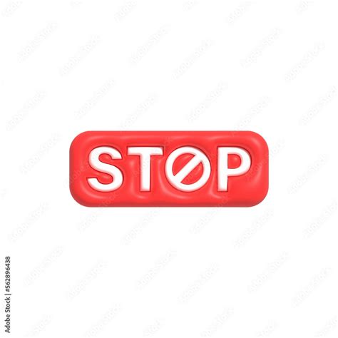 Cute 3d Forbidden Icon Negative Stop Sign Symbol No Entry Sign 3