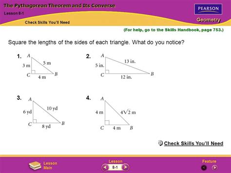 Master the Pythagorean Theorem and its Converse with 8-1 Practice
